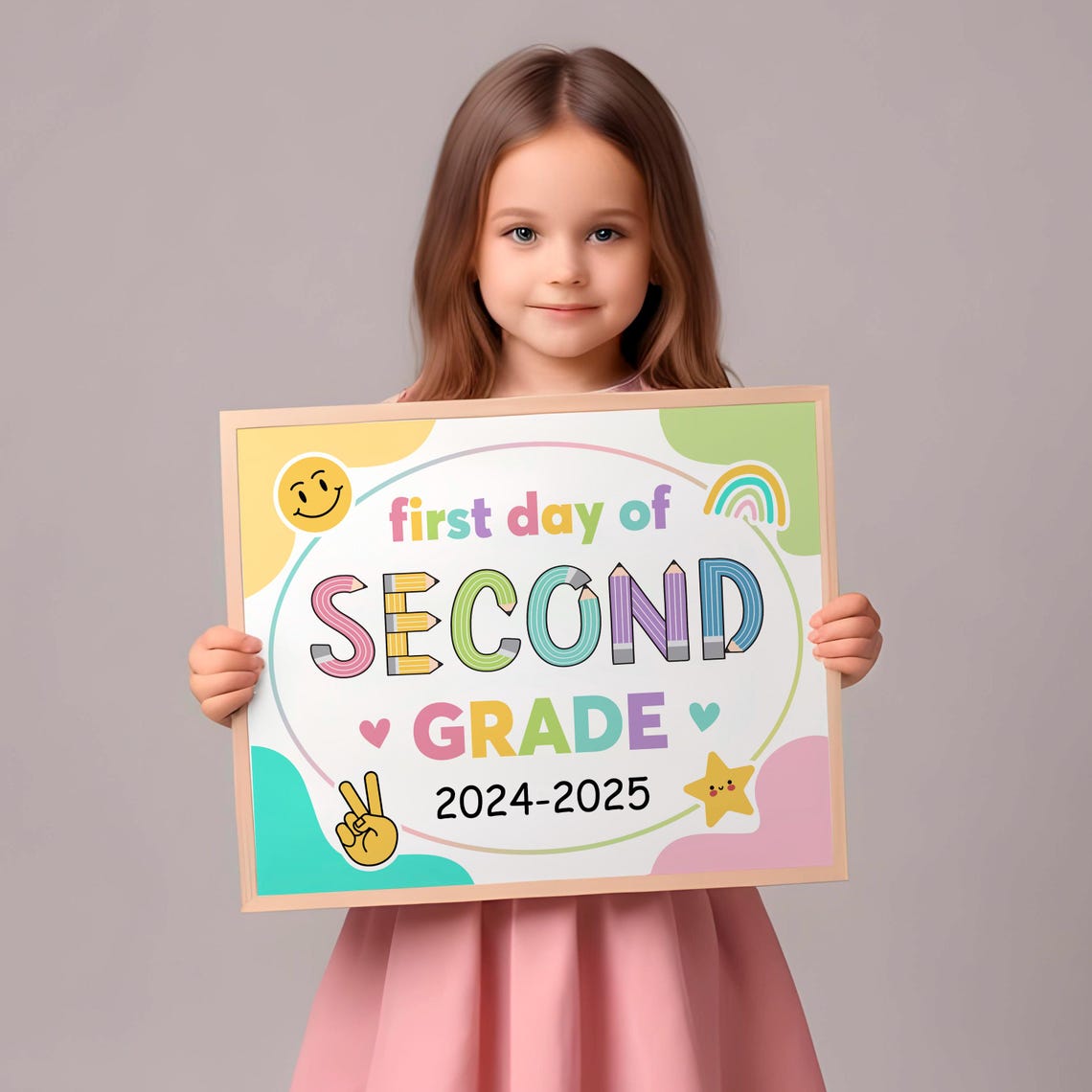 First Day of 2nd Grade Sign, First Day of School Sign, Printable 2nd ...