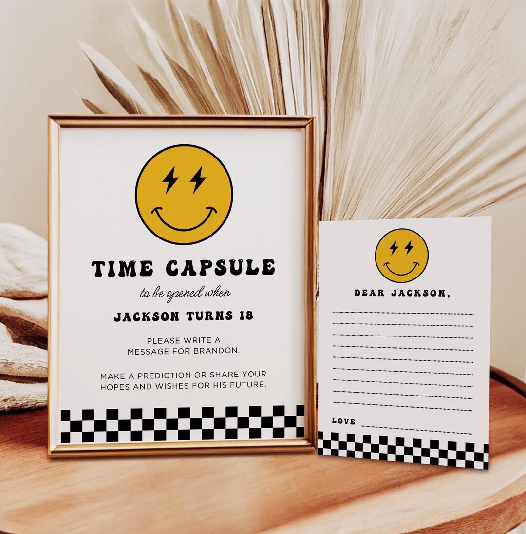One Happy Dude Birthday Time Capsule Sign, Printable 1st Birthday Decor ...