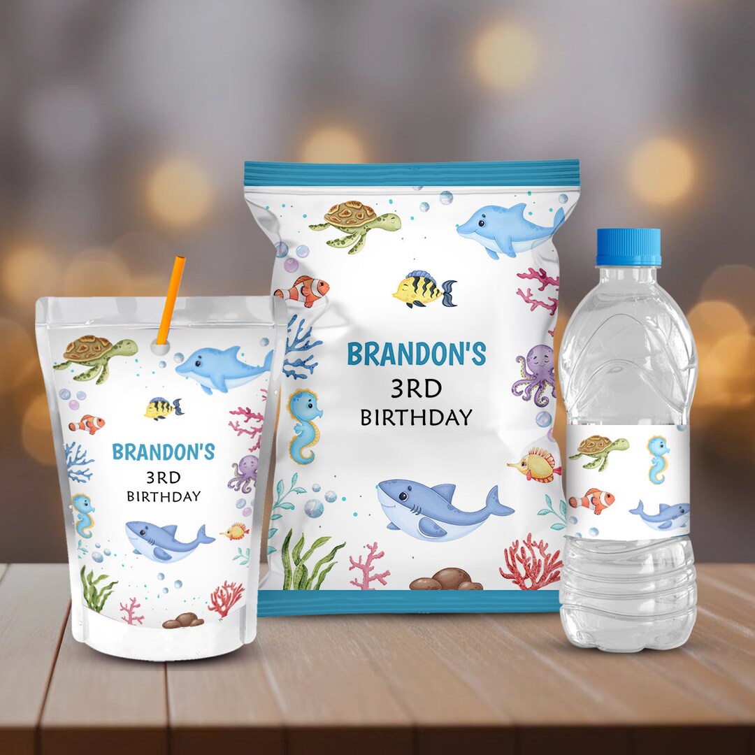 Under the Sea Party Kit, Whales Birthday Decoration, Printables Chip ...