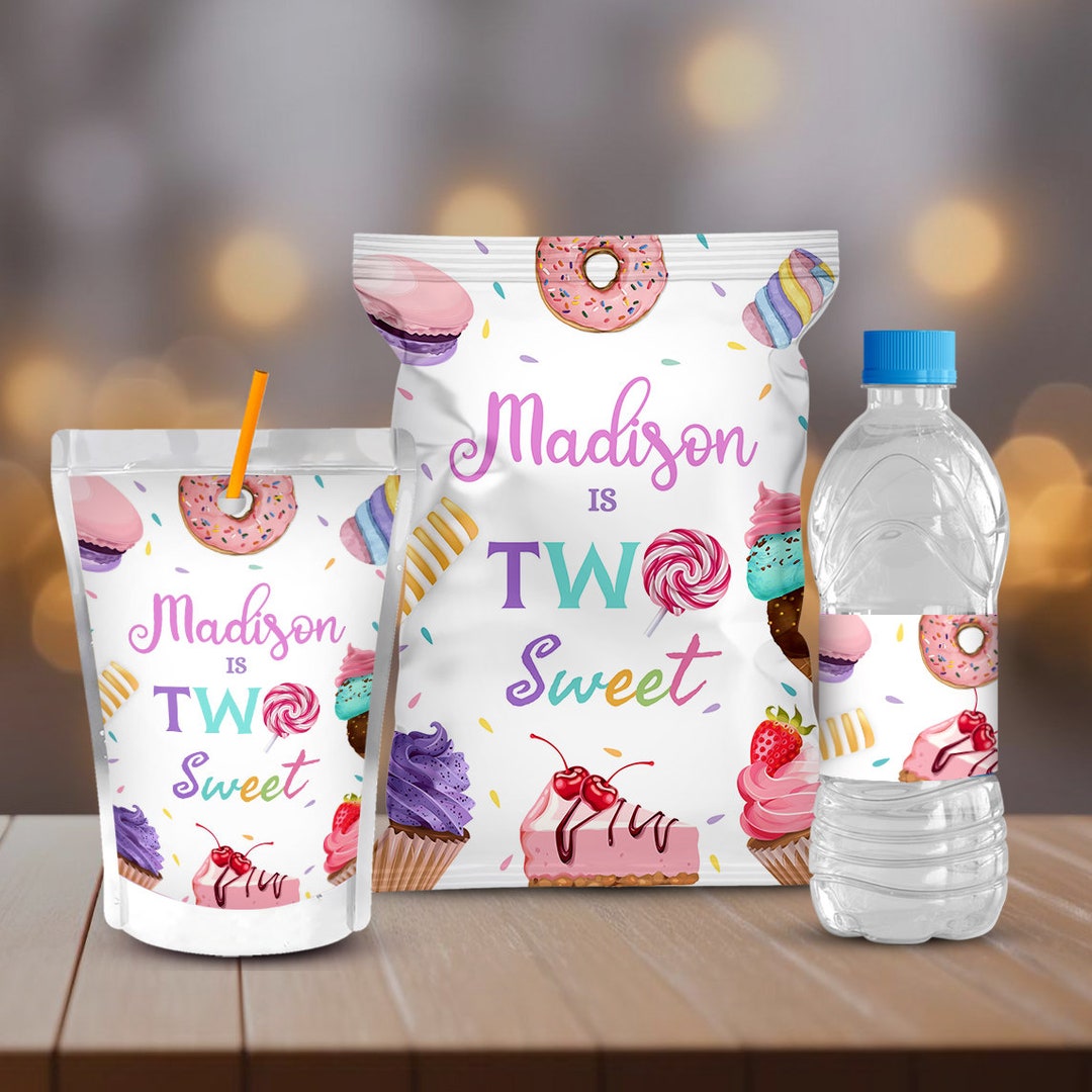 Two Sweet Birthday Party Kit, Donut, Candy Printables (digital Download ...