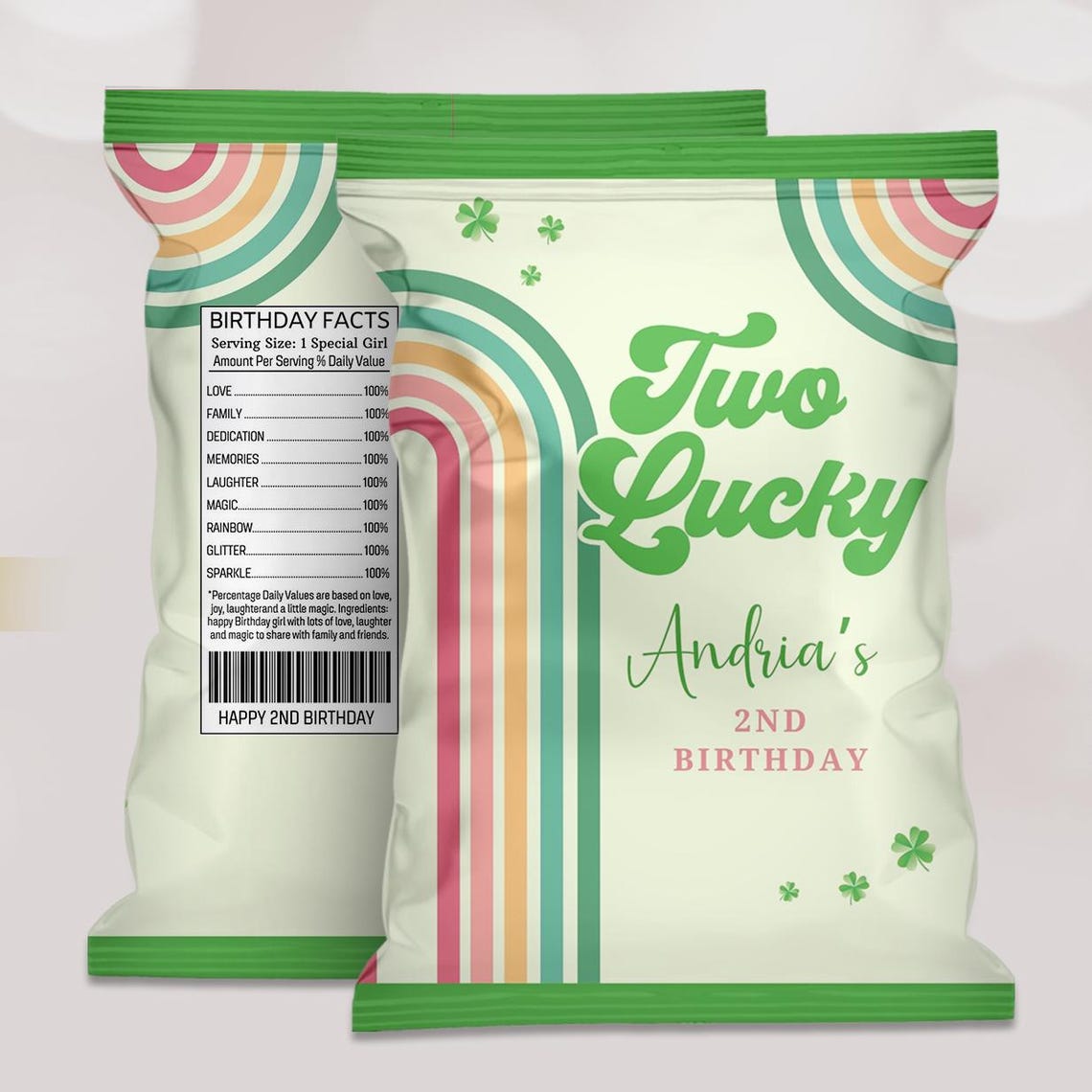 Two Lucky Birthday Party Decor Bundle, St. Patrick's Theme (digital ...