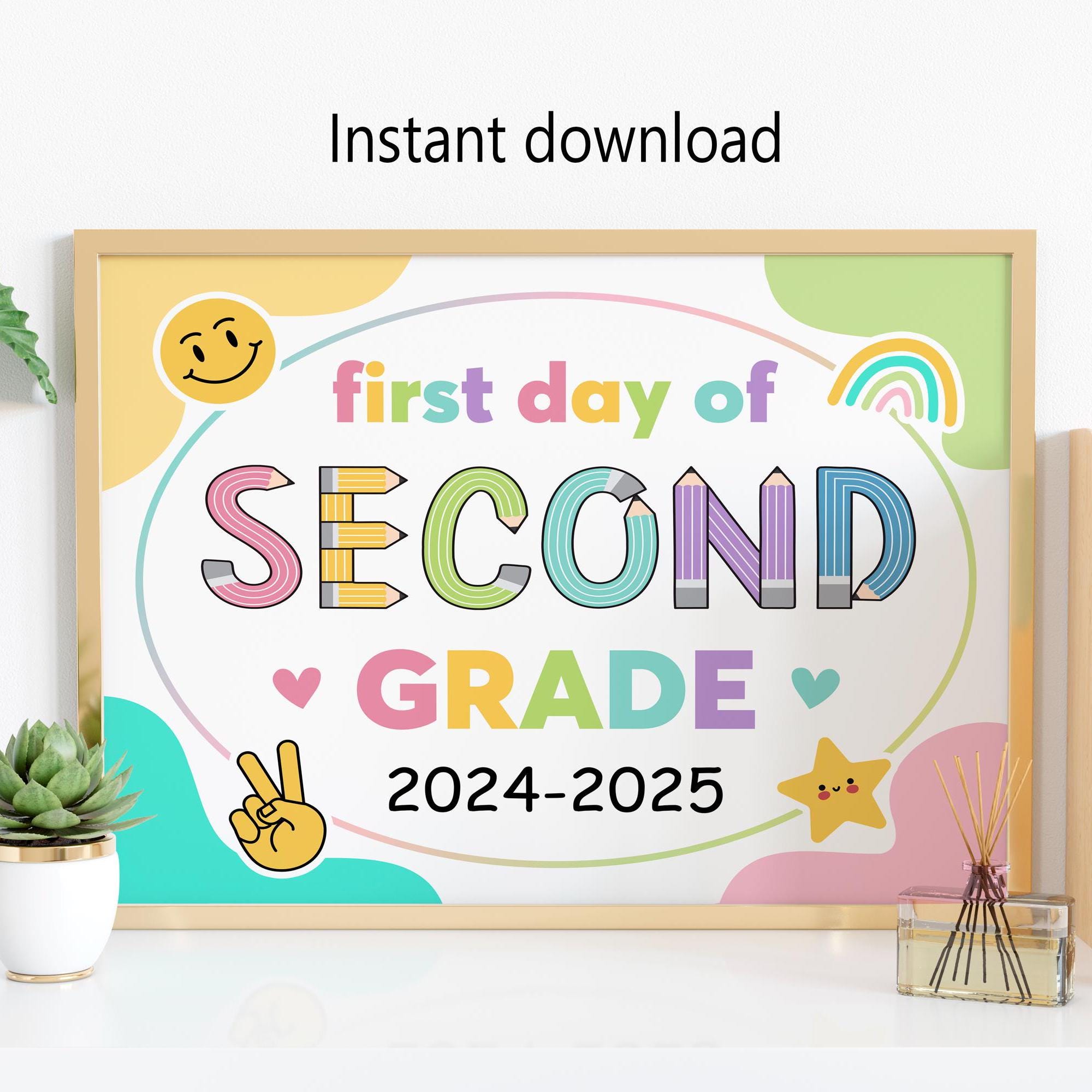 First Day of 2nd Grade Sign, First Day of School Sign, Printable 2nd ...