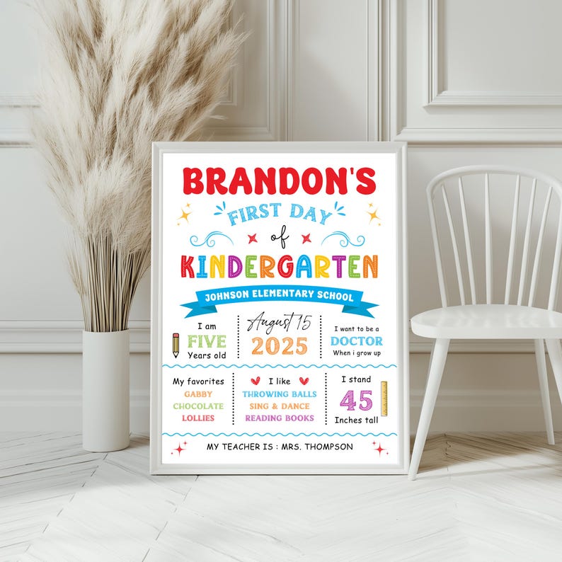 Editable First Day of School Sign, Chalkboard Design (instant Download ...