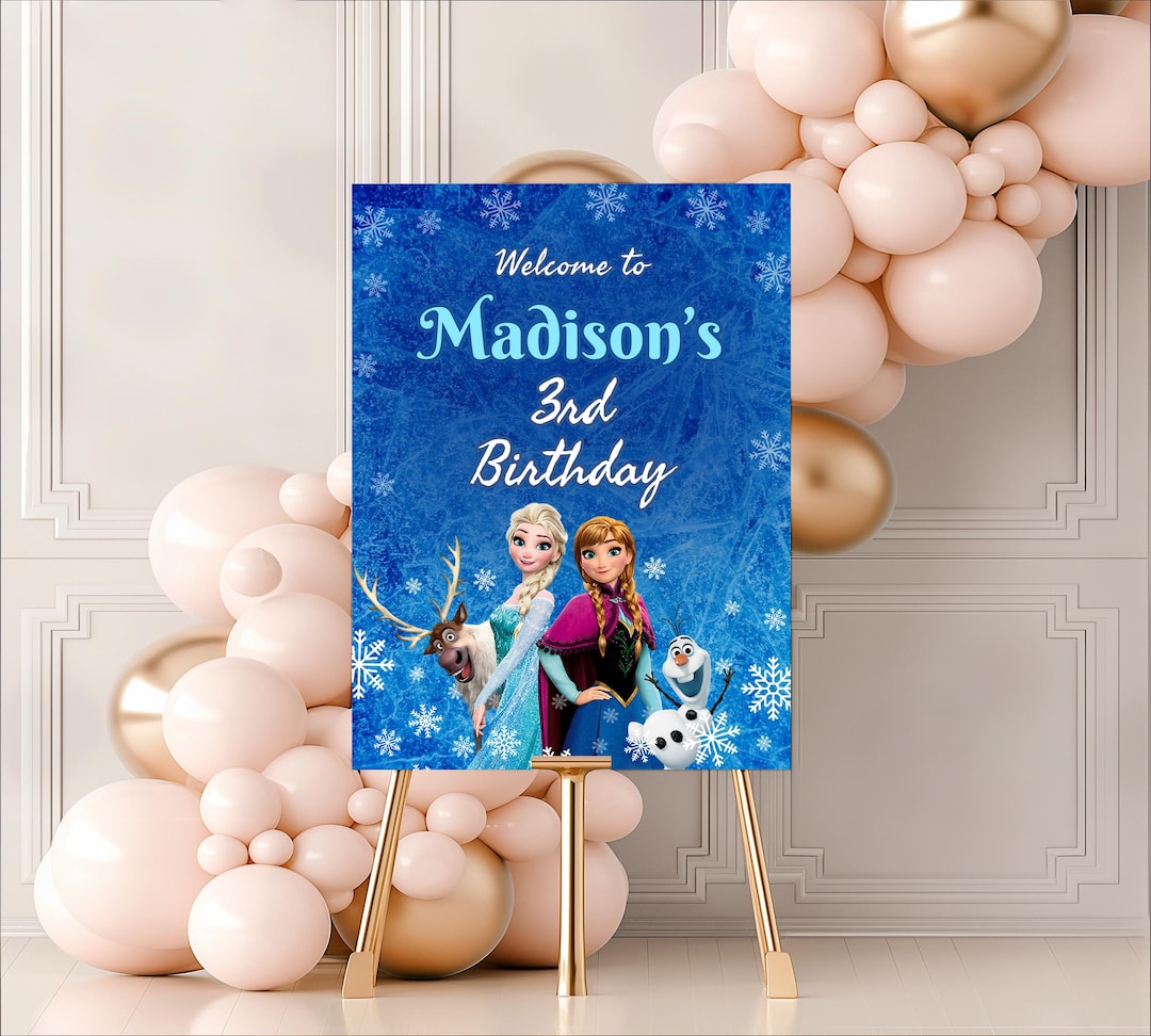 Frozen Welcome Sign Frozen Party Signs Frozen Birthday Sign Elsa Party ...