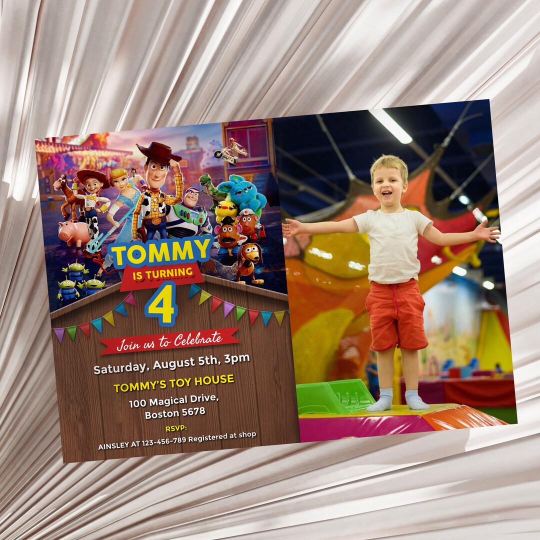 Toy Story Digital Invitation, Toy Story Birthday Party, Kids Digital ...