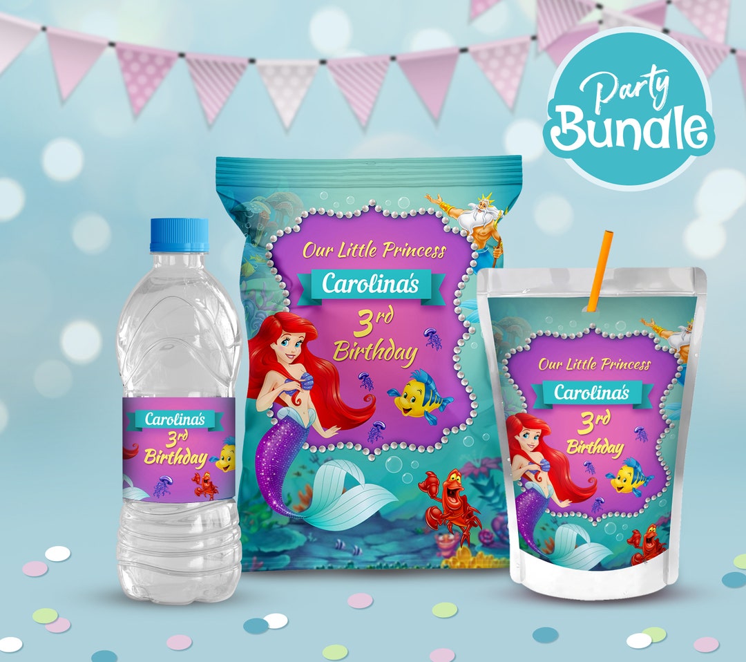 Little Mermaid Party Kit, Birthday Decoration, Printables Chip Bag ...