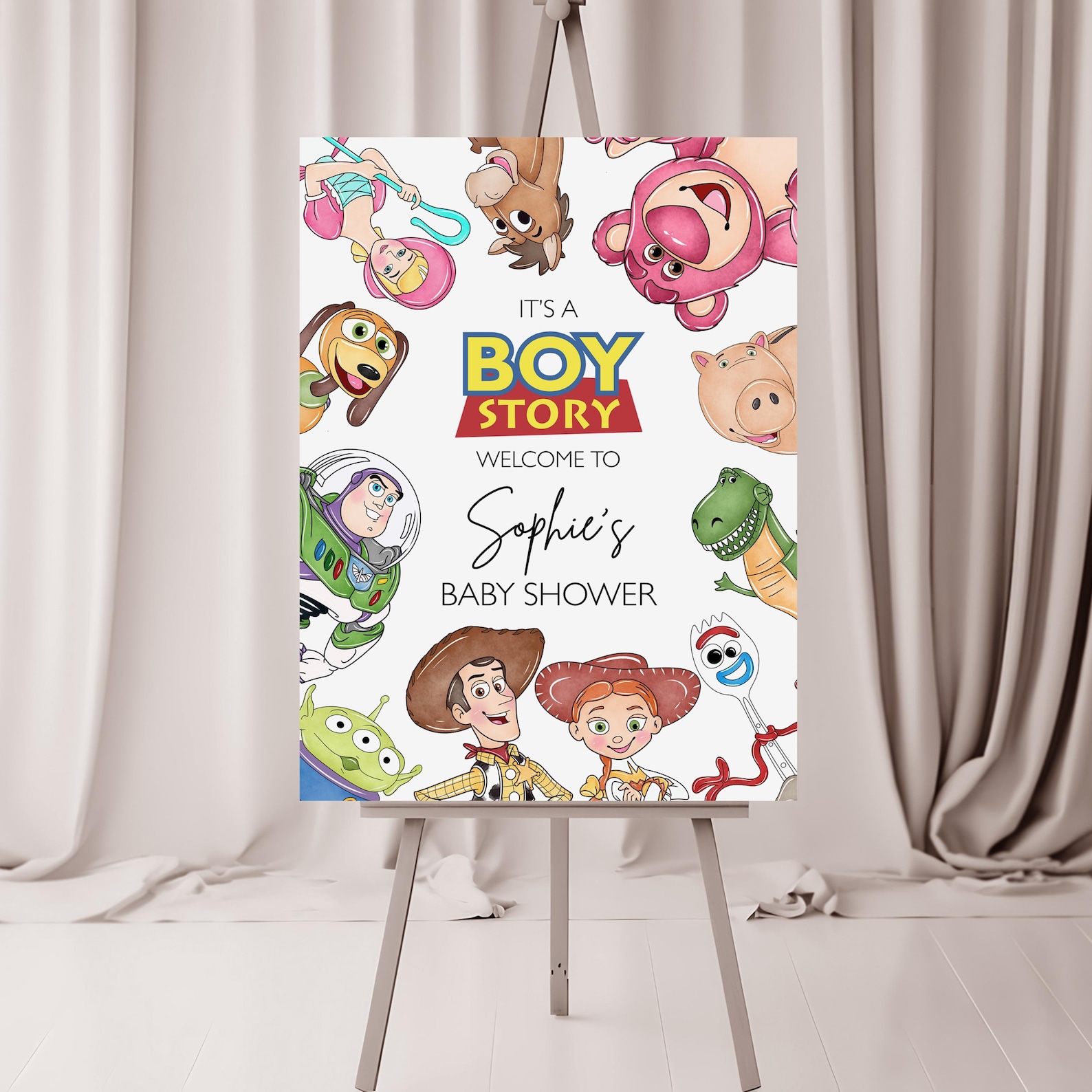 Toy Story Baby Shower Welcome Sign, Boy Birthday Banner (digital ...