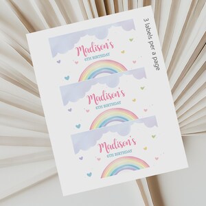 Rainbow Birthday Gable Box Label Colorful Pastel Rainbow Party Gift Box ...