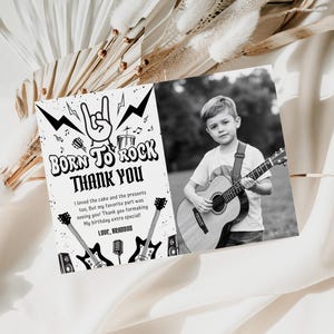 Rock Star Thank You Card Template With Photo, Rock and Roll Theme ...