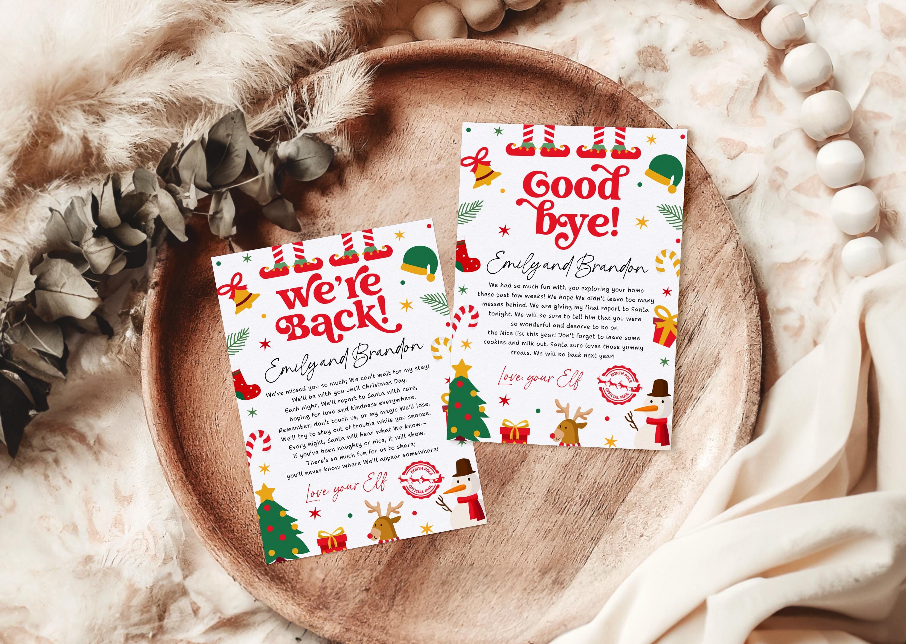 Elf Arrival and Goodbye Letter Set, Hello From the Elves Letter for ...