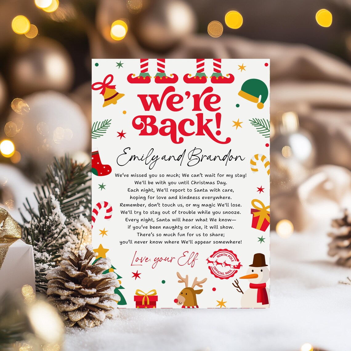 Elf Arrival and Goodbye Letter Set, Hello From the Elves Letter for ...