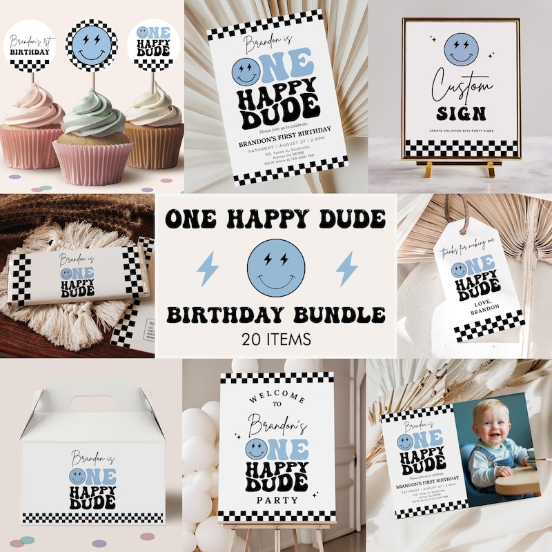 One Happy Dude Birthday Decorations - Etsy