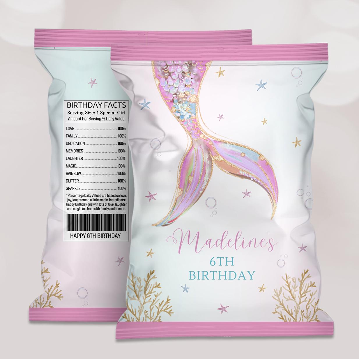 Editable Mermaid Party Favors Package Birthday Party Decor Party ...