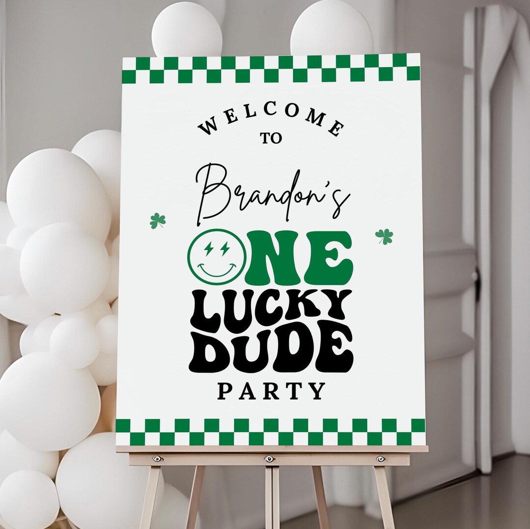 Irish Welcome Sign, One Lucky Dude, St. Patrick's Day Welcome Poster ...