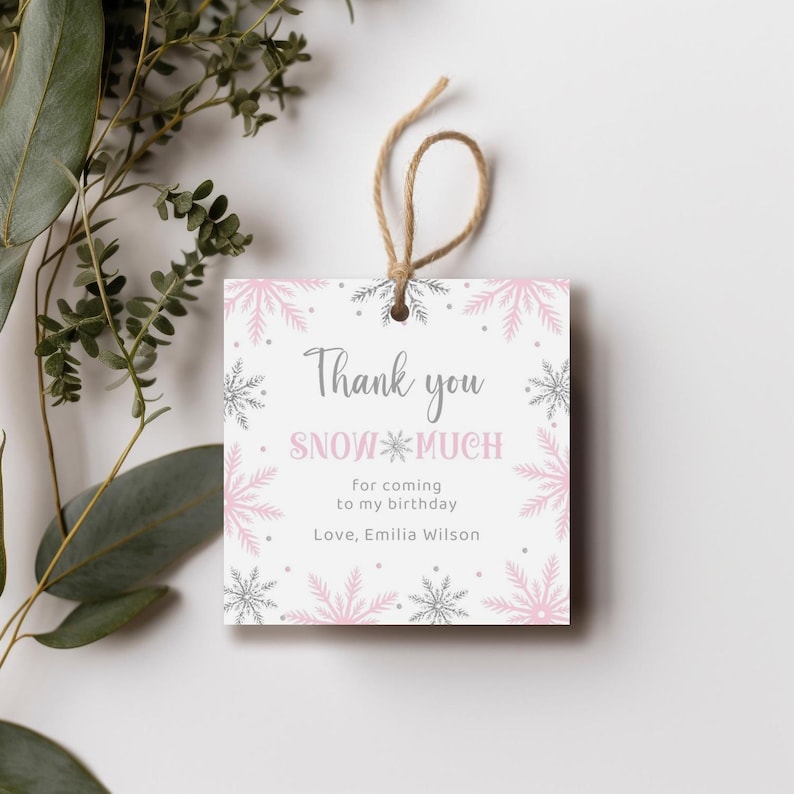Winter Onederland Snowflake Favor Tags, Printable Thank You Tags ...