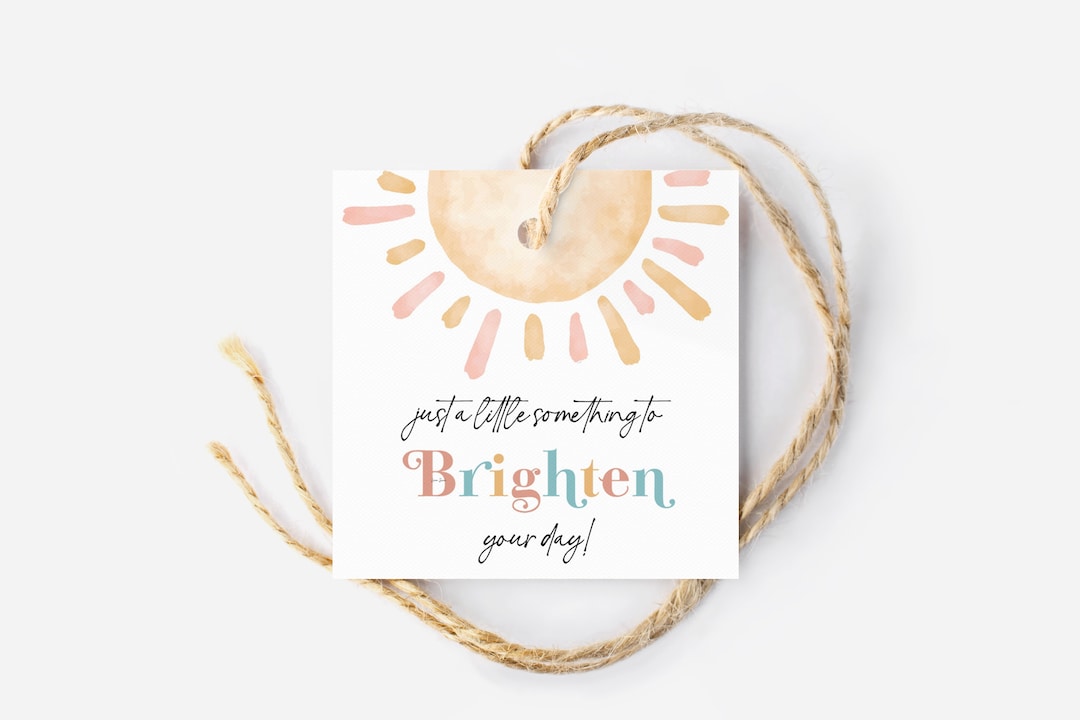 Something to Brighten Your Day Gift Tags, Square Tag, Sunshine Gift ...