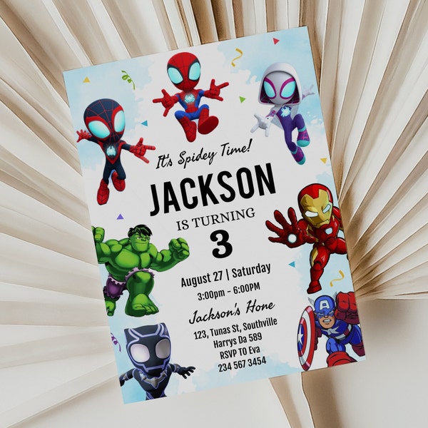 Spidey and His Amazing Friends Party Invitation - Etsy