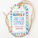 Bubbling With Fun Tag, Summer Bubbles, Kids Bubble Gift Tags, Last Day ...