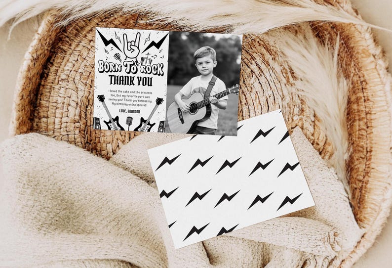 Rock Star Photo Thank You Card Template, Editable (printable) - Etsy