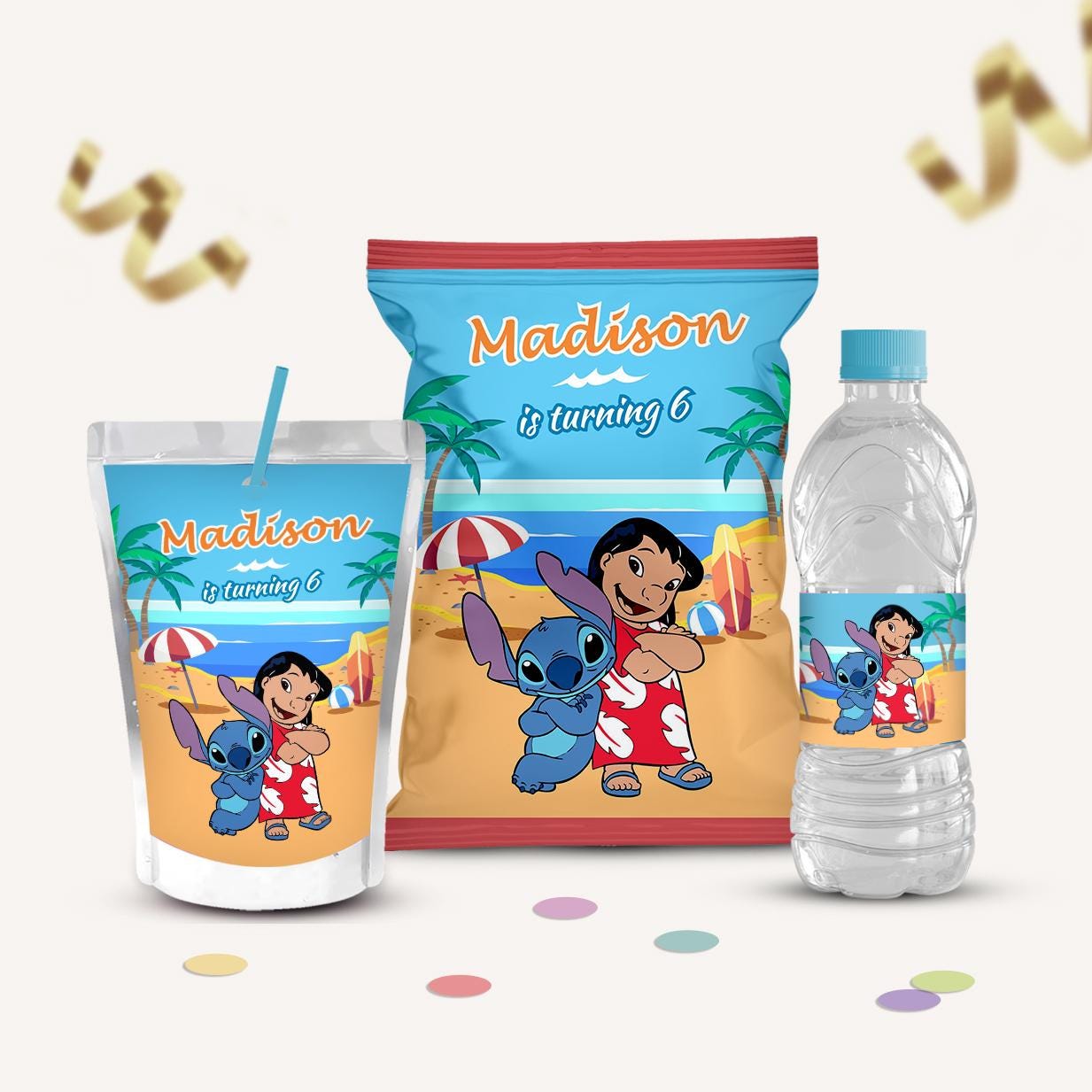 EDITABLE Lilo and Stitch Party Favors, Lilo & Stitch Party Kit, Girl ...