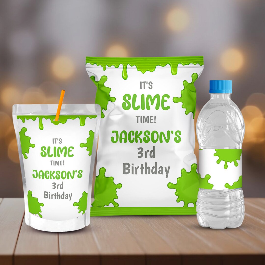Slime Party Kit, Slime Birthday Decoration, Printables Chip Bag, Water ...