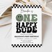 Retro One Happy Dude First Birthday Invitation Template (printable ...