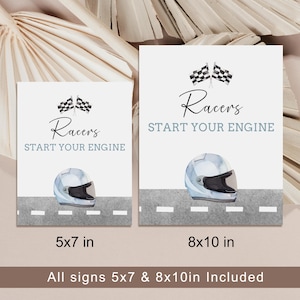 Editable Racing Party Signs Bundle, First Lap Around the Track Fast One ...