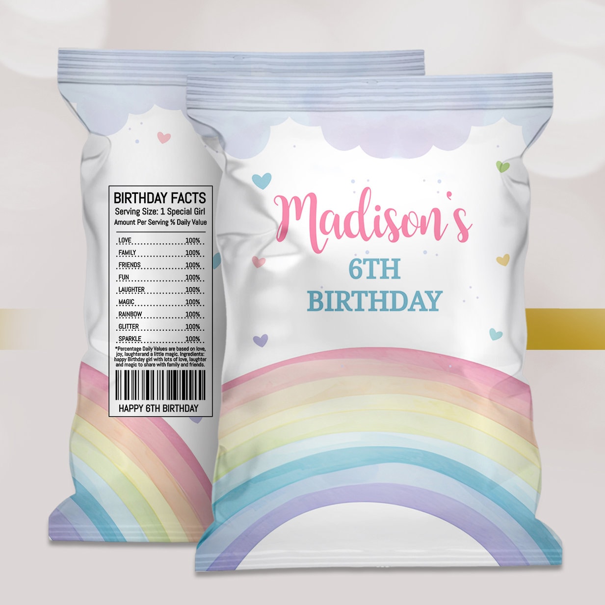 Watercolor Rainbow Birthday Party Kit, Printables (digital Download) - Etsy