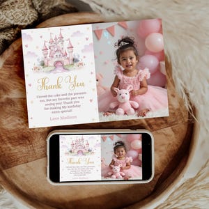 Princess Thank You Card Princess Thank You Note Download Princess Party ...