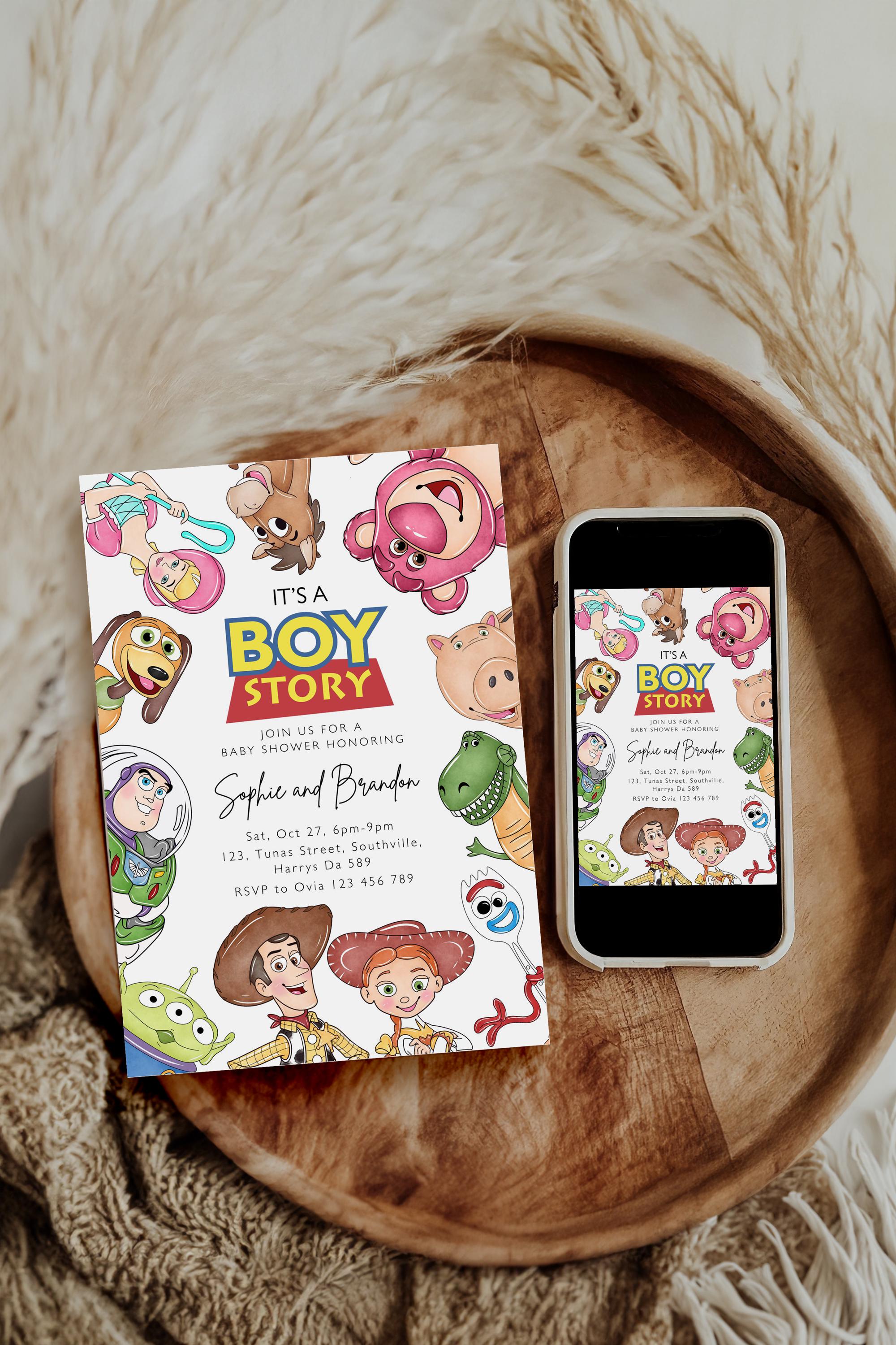Toy Story Baby Shower Invitation, Boy Story, Editable Template (digital ...