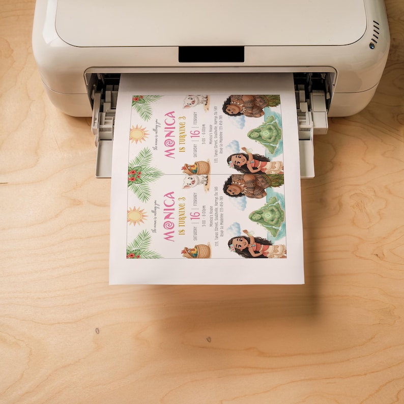 Moana Birthday Invitation: Editable Hawaiian Template (digital Download ...