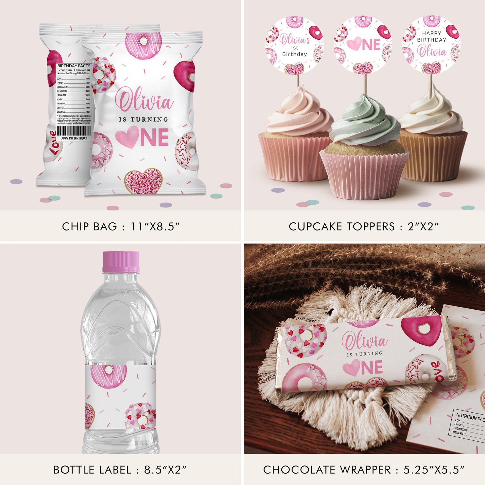 Sweetheart 1st Birthday Donut Party Bundle (digital Download) - Etsy