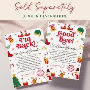 Elf Arrival and Goodbye Letter Set, Hello From the Elves Letter for ...