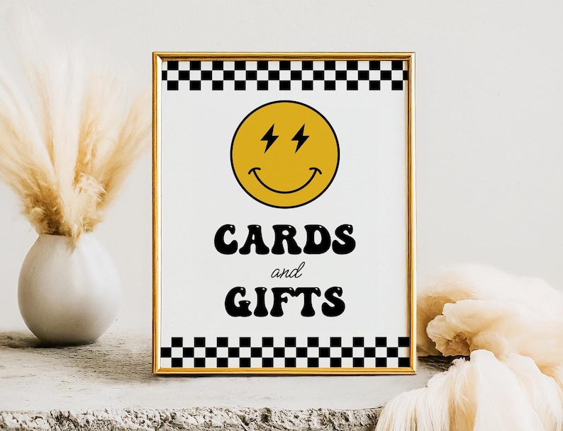 Editable One Happy Dude Birthday Signs, Smiley Face Party Decor ...