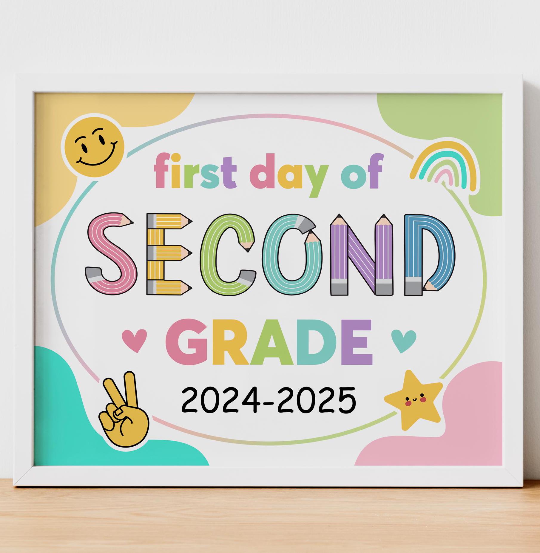 First Day of 2nd Grade Sign, First Day of School Sign, Printable 2nd ...