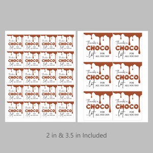 Thanks a Choco-lot Gift Tag, Teacher Appreciation Week Tags, Teacher ...