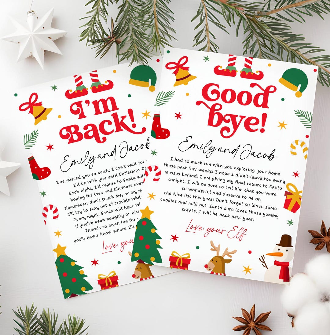 Editable Elf Letter, Elf Arrival Letter, Elf Return Letter, Elf I'm ...