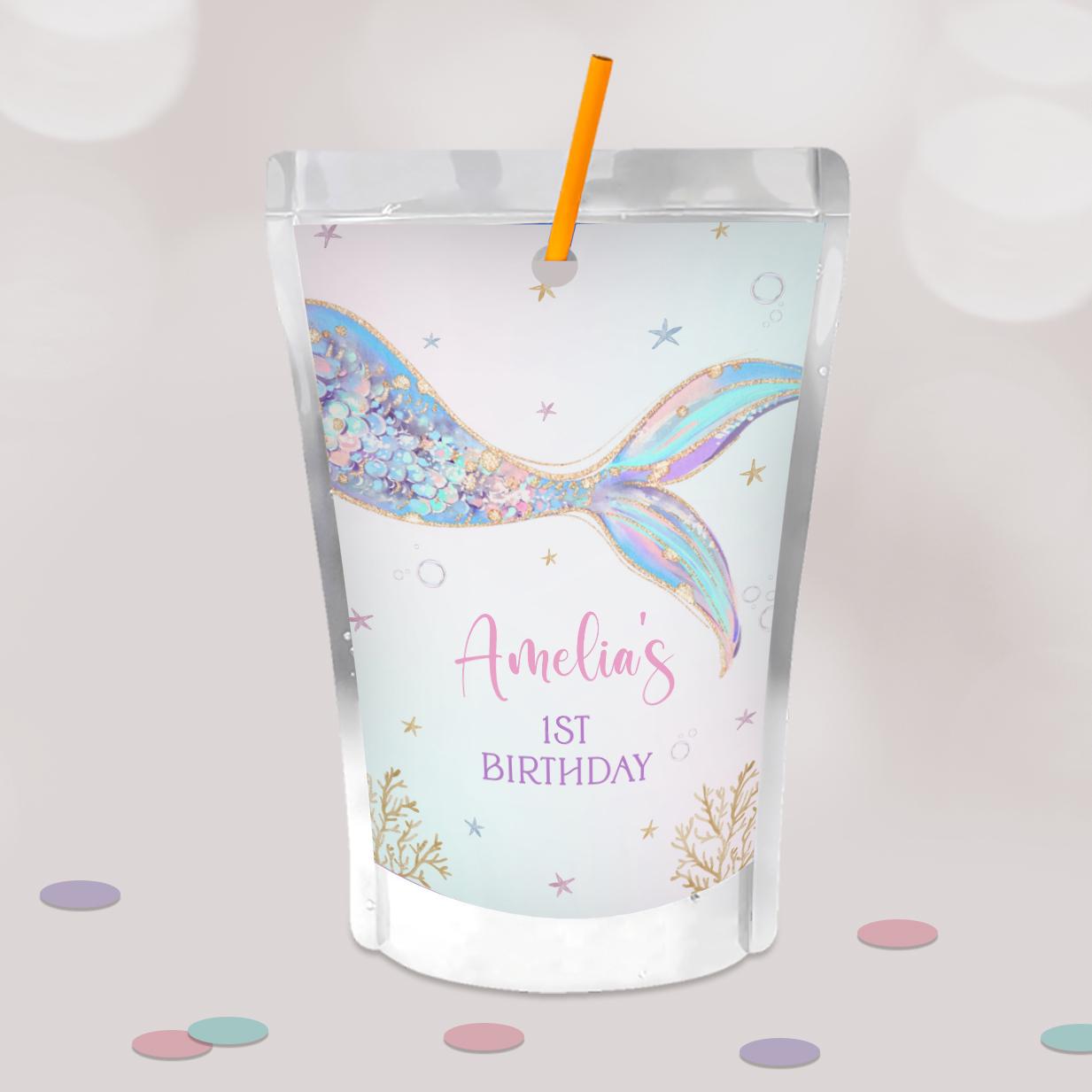 Editable Mermaid Party Favors Package First Birthday Under the Sea ...