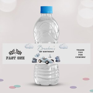 Editable Fast One Racecar 1st Birthday Decorations, Vintage Theme ...
