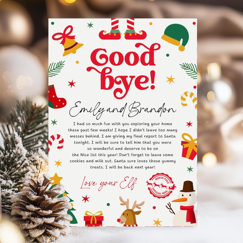 Editable Elf Arrival and Goodbye Letter Set, Christmas Elf Letter Combo ...