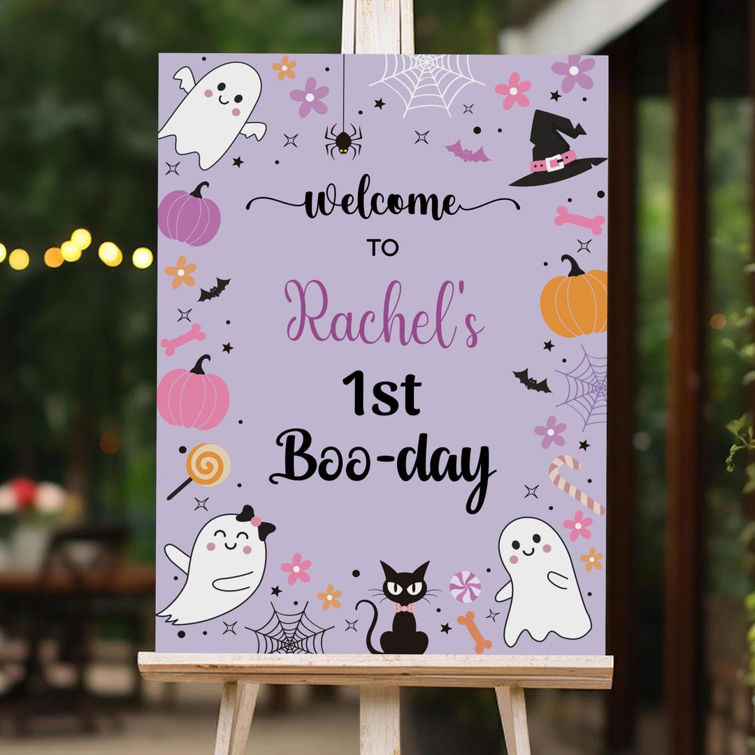 Editable Halloween Ghost Welcome Sign Spooky Party Sign Spooktacular ...