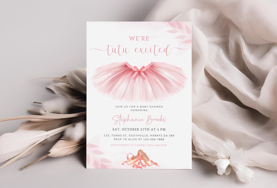 Tutu Baby Shower Invitation, We’re Tutu Excited Baby Shower Invite ...