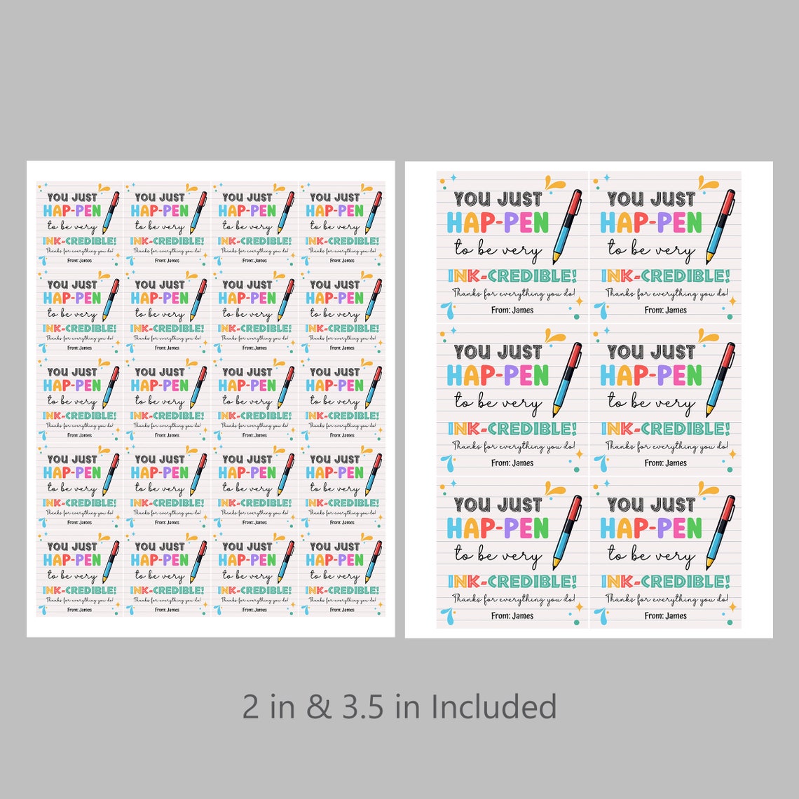 End of Year Teacher Pen Gift Tag, You Just Happen to Be Inkredible Gift ...