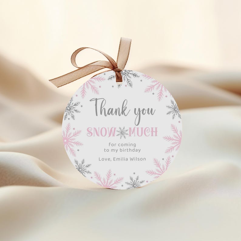 Winter Onederland Snowflake Favor Tags, Printable Thank You Tags ...
