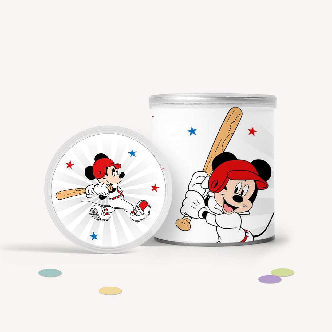 Mickey Baseball Pringles Can Label, Editable Party Favors (digital ...