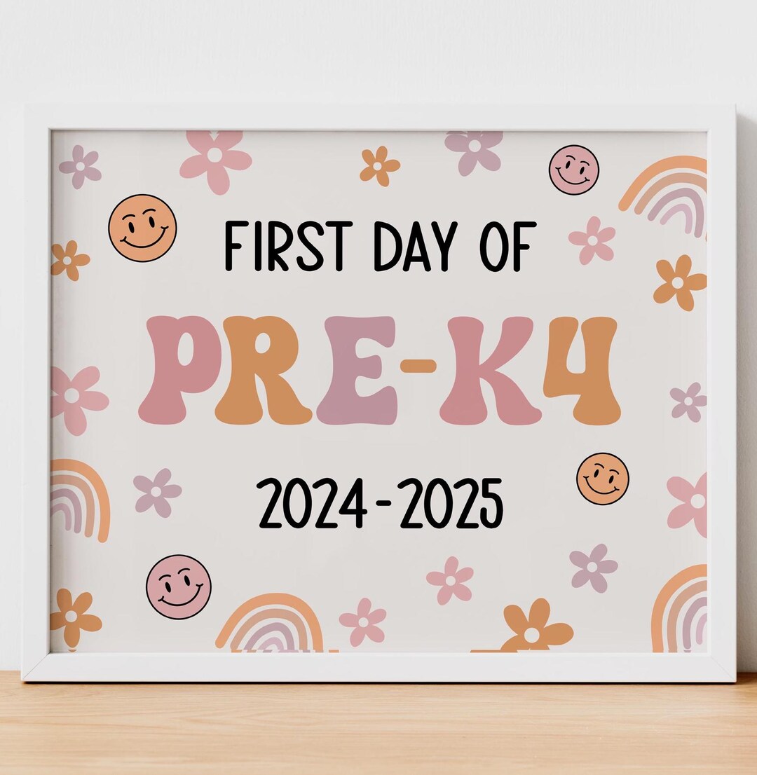 First Day of Pre-k Sign Printable First Day of School Signs Back to ...