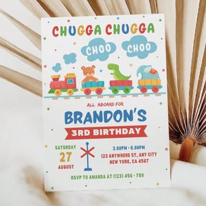 Editable Train Birthday Invitation, Toy Train Invitation for Any Age ...
