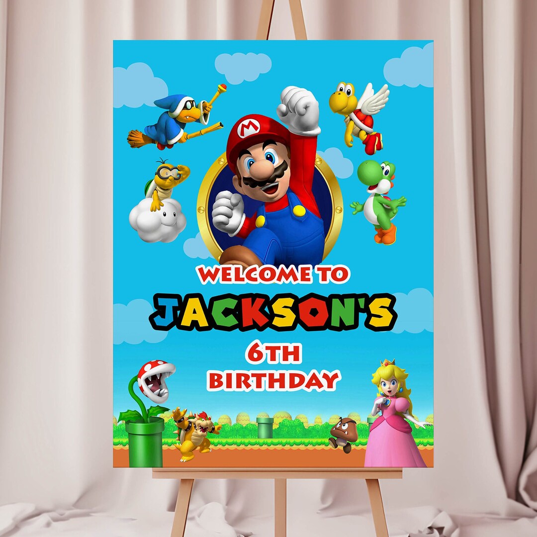 Mario Welcome Sign, Super Mario Welcome Board, Mario Bros Welcome ...