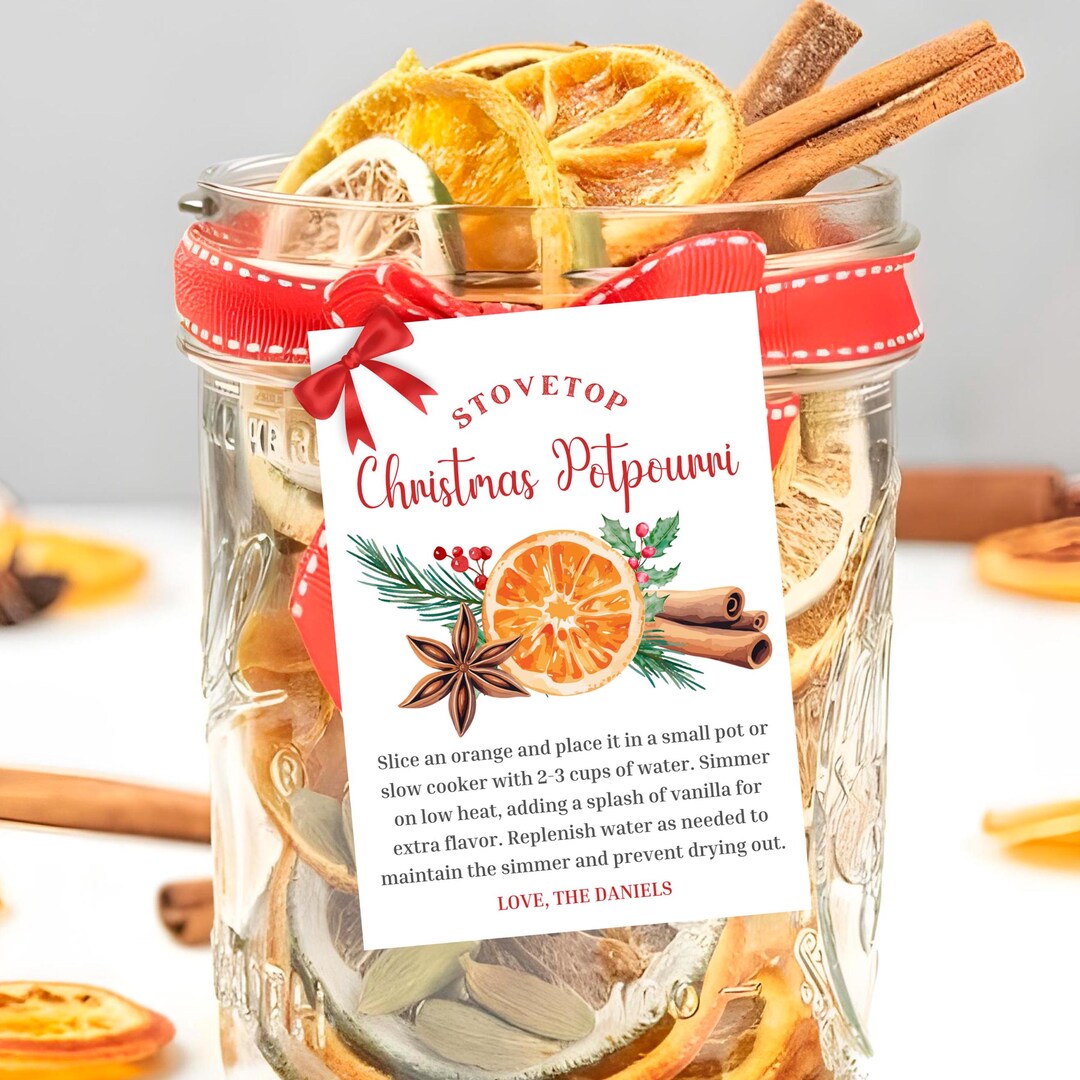 Stovetop Potpourri Christmas Gift Tag, Holiday Christmas Scents ...