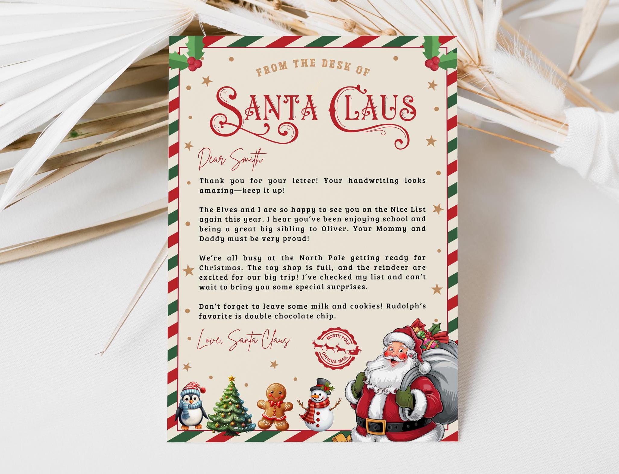 DIY Letter From Santa Printable EDITABLE Personalized Father Christmas ...